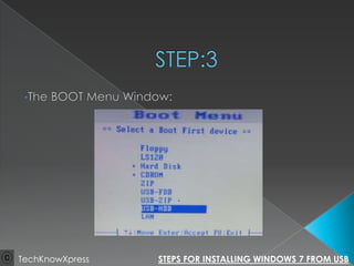 Windows 7 installation steps | PPTX