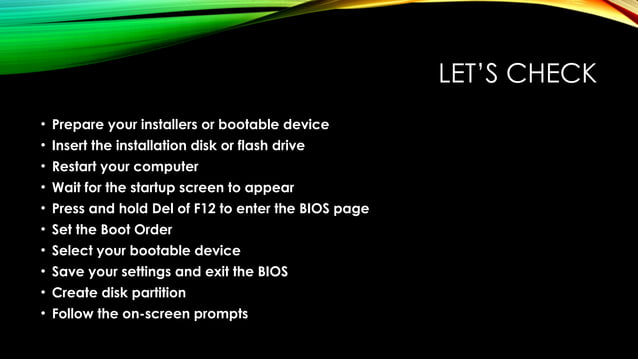 OS Installation with Disk partitioningppt.pptx | Operating Systems | Computer Software and ...