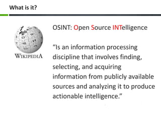 OSINT - Open Source Intelligence | PDF | Internet | Computing