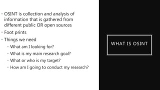 osint - open source Intelligence | PPTX