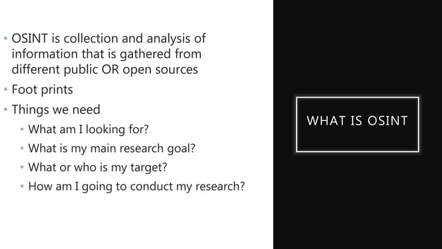 osint - open source Intelligence | PPT
