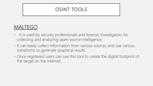 osint - open source Intelligence | PPT