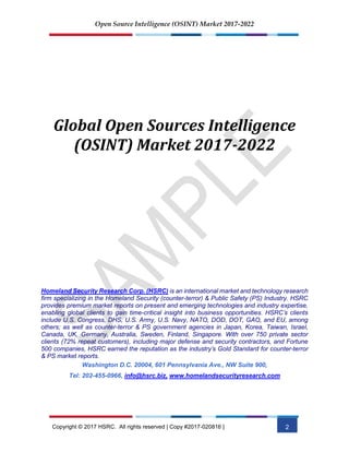 OSINT (Open Source Intelligence) Market - 2017 2022 - Sample Report | PDF