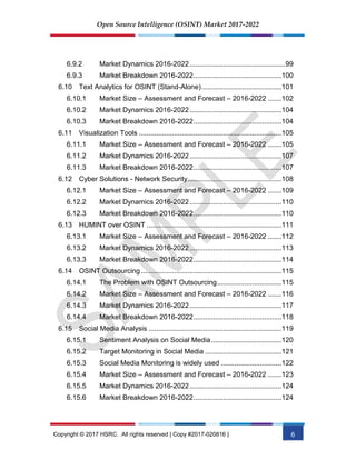 OSINT (Open Source Intelligence) Market - 2017 2022 - Sample Report | PDF
