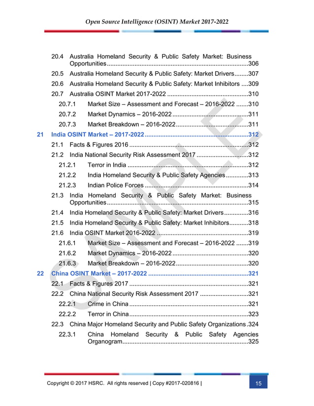 OSINT (Open Source Intelligence) Market - 2017 2022 - Sample Report