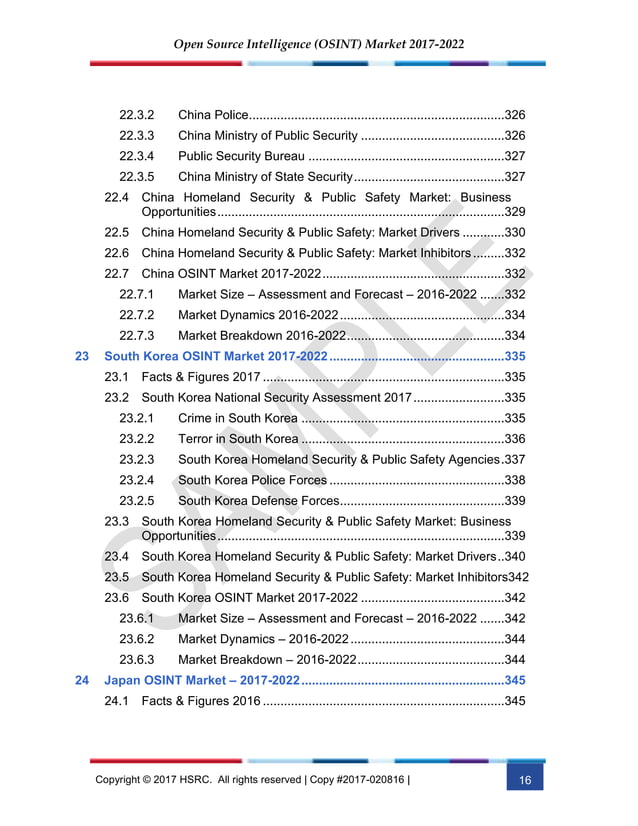 OSINT (Open Source Intelligence) Market - 2017 2022 - Sample Report