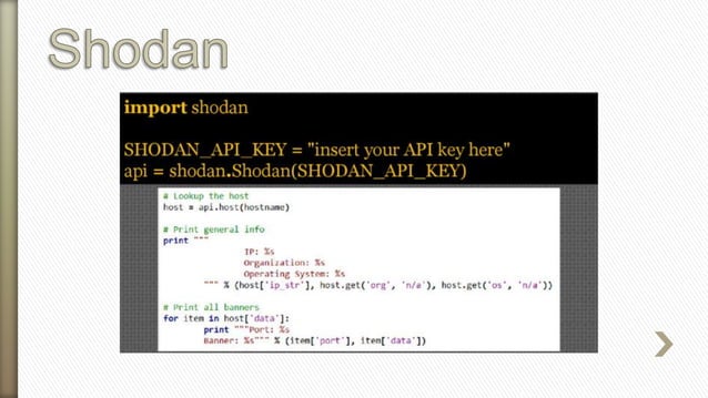 OSINT tools for security auditing with python | PPT
