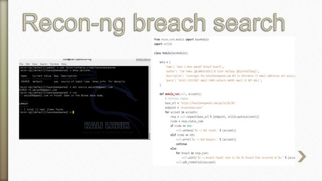 OSINT tools for security auditing with python | PPT