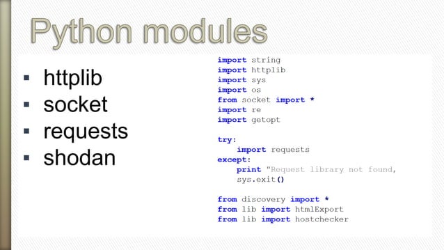 OSINT tools for security auditing with python | PPT