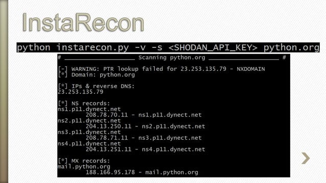 OSINT tools for security auditing with python | PPT
