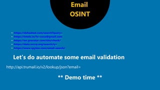 OSINT like a Boss & Python Automation | PPT