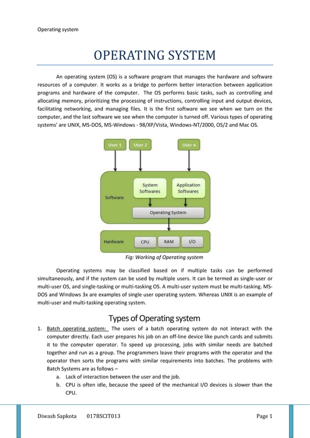 Operating System Simple Introduction | PDF