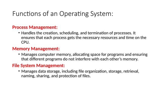 operating system introduction (software) | PPT