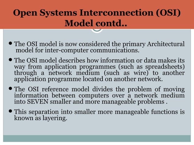 OSI Network Reference Model | PPT | Operating Systems | Computer ...