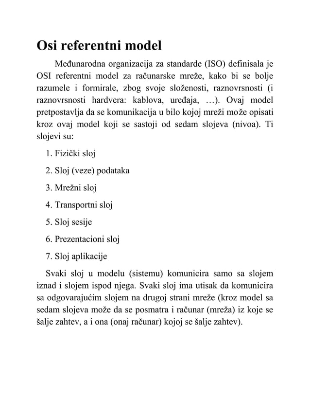 Osi referentni model | DOC