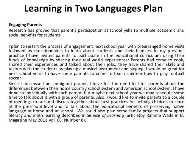 Learning in Two Languages Plan