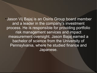 Osiris Group: Facilitating Change in the Developing World | PPT