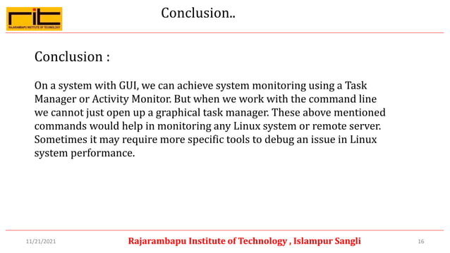 Linux System Monitoring | PPTX