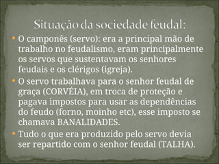 O sistema feudal modelo do sistema feudalismo | PPT