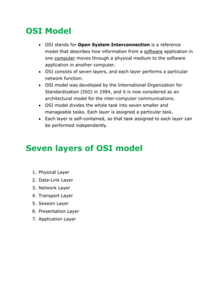 OSI & TCP model | PDF