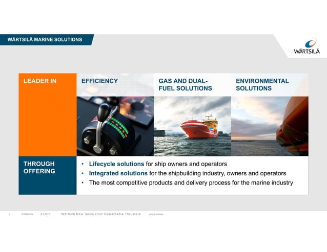 Wärtsilä New Generation Rectractable Thrusters | PPT