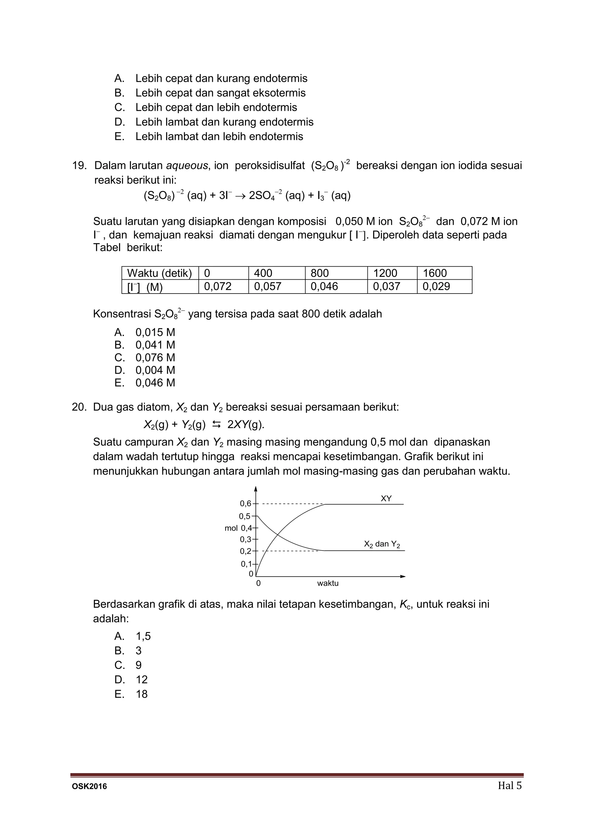 Soal OSK Kimia 2016 | PDF