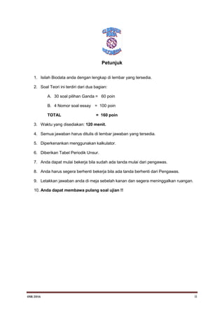 Soal OSK Kimia 2016 | PDF