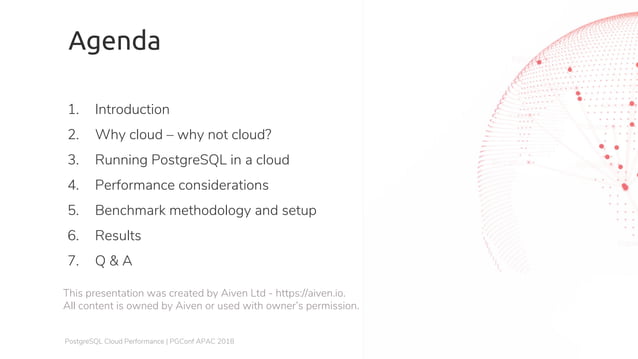 PGConf APAC 2018 - PostgreSQL performance comparison in various clouds | PPT