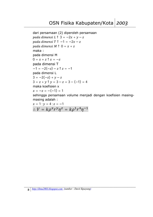 Osk fisika 2003 ; soal 1 | PDF