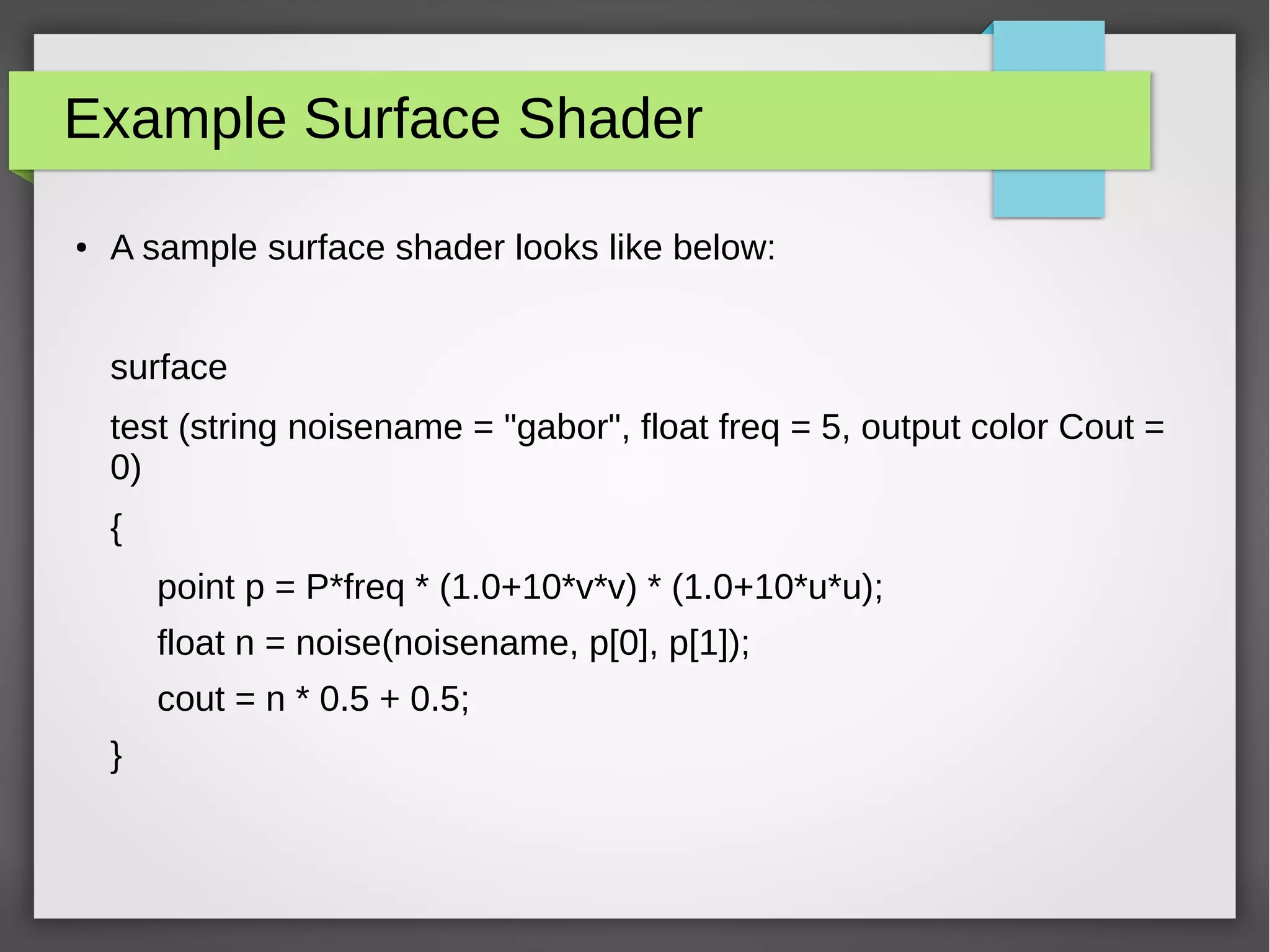Open Shading Language (OSL) | PPT