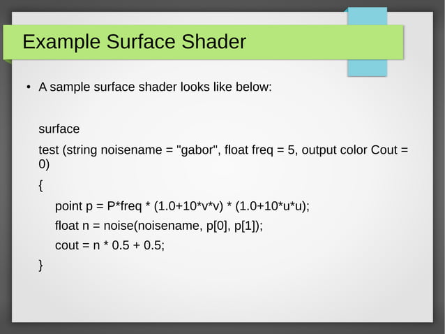 Open Shading Language Osl Ppt 