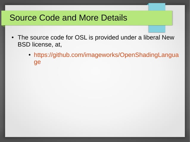 Open Shading Language Osl Ppt 