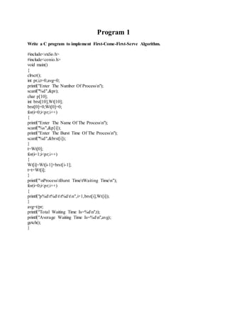 Os lab file c programs | DOCX | Programming Languages | Computing