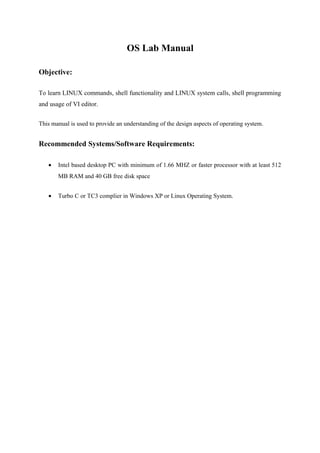 Os lab manual | DOC