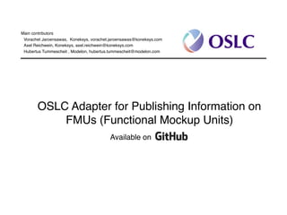 OSLC Adapter for Publishing Information on FMUs (Functional Mockup ...