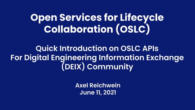 Introduction to Open Services for Lifecycle Collaboration (OSLC) | PDF | Databases | Computer ...