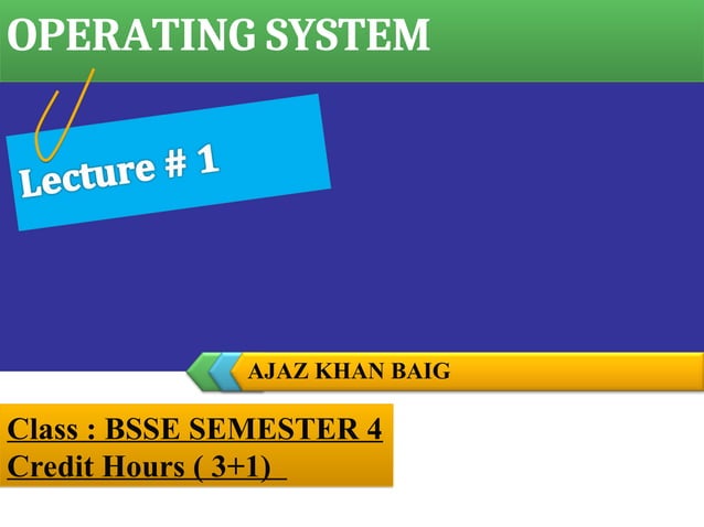 Operating system Lecture no 1. Introduction | PPT