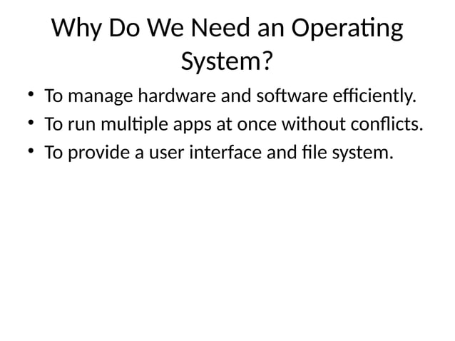 Design thinking overview of operating systems | PPTX