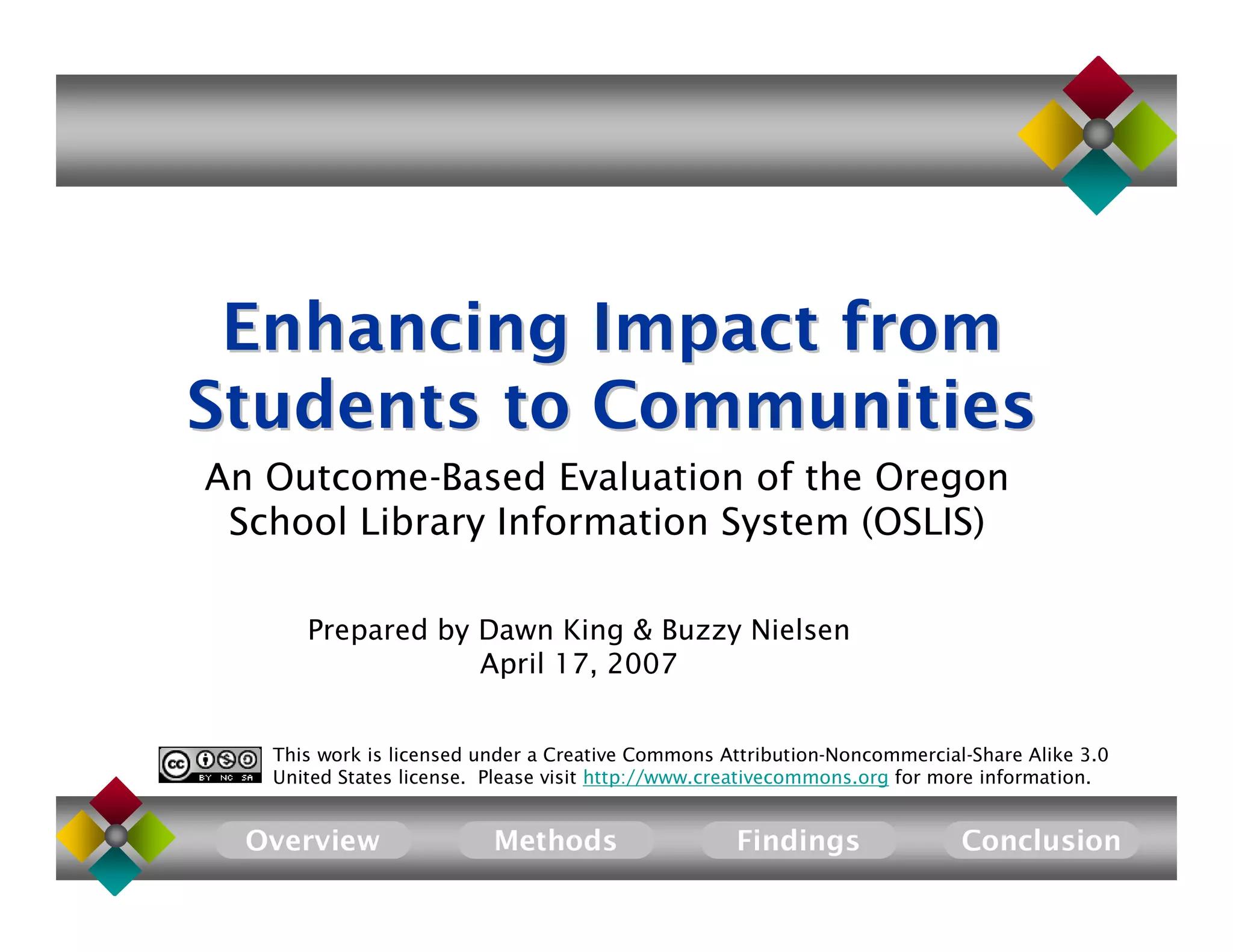 Enhancing Impact from Students to Communities: An Outcome-Based ...