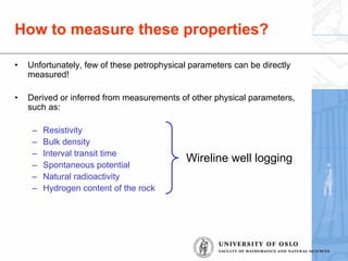 Oslo university basic well log analysis introduction | PDF