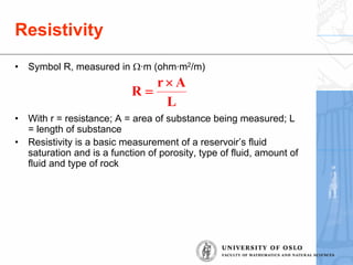 Oslo university basic well log analysis introduction | PDF