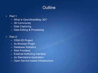 OpenStreetMap in 3D - current developments | PPT