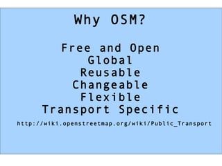 OpenStreetMap and Transport | PDF | Rail Travel | Travel Type