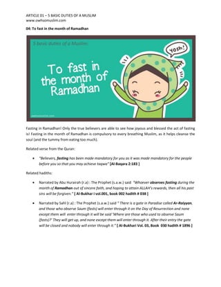 Osm01 5-basic-duties-of-a-muslim | PDF