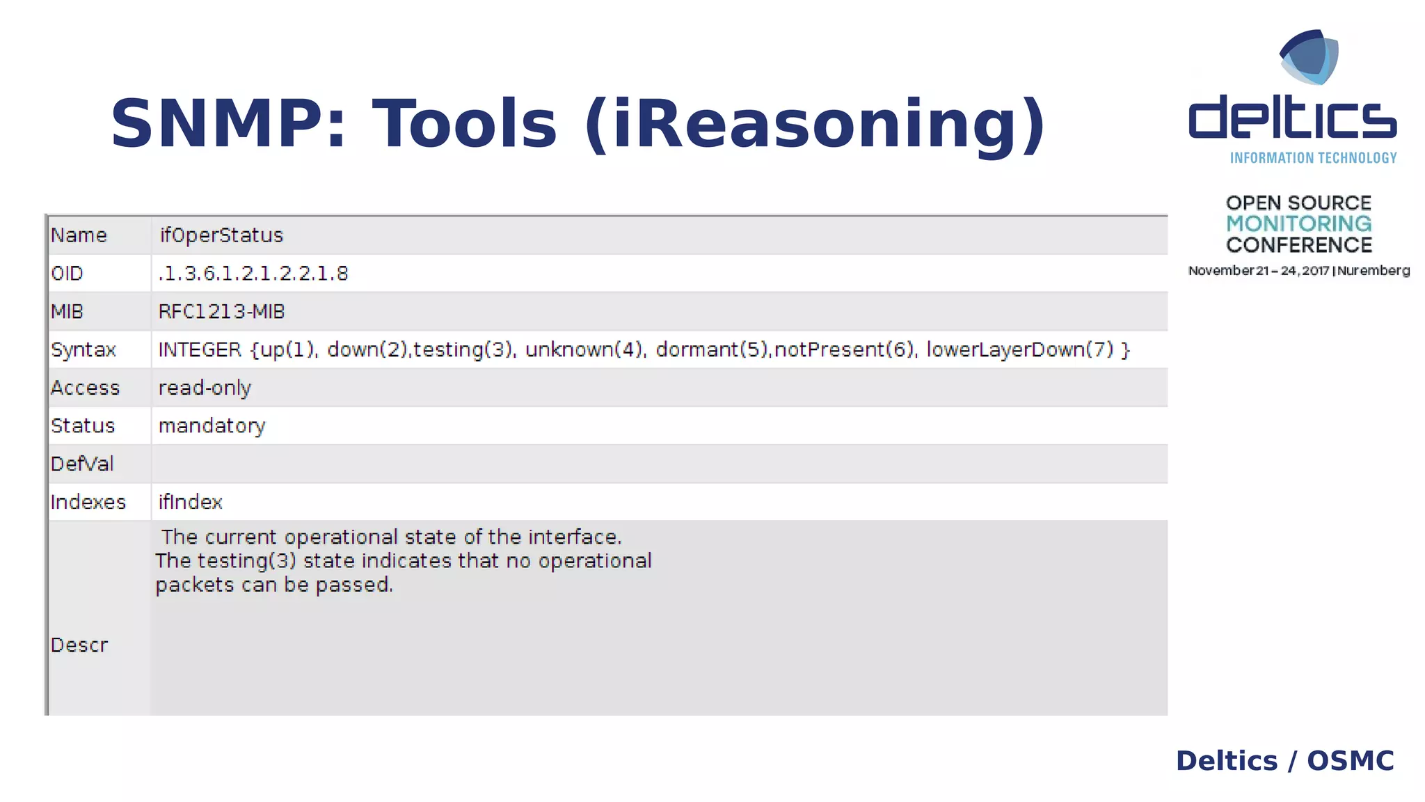 OSMC 2017 | SNMP explained by Rob Hassing | PPT