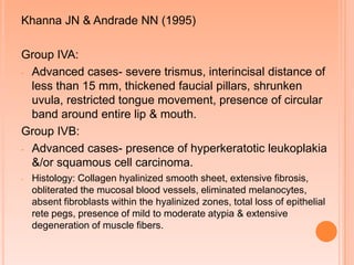 Oral Submucous Fibrosis Staging