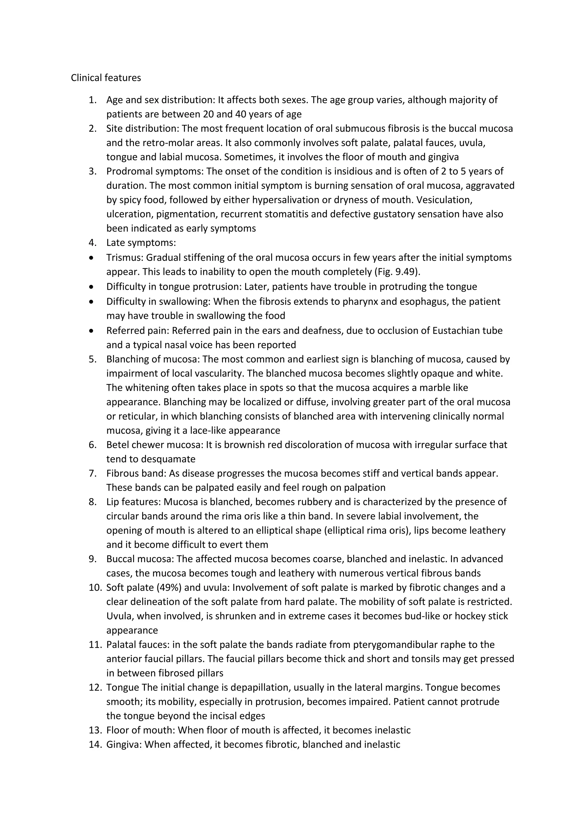 OSMF Oral Sub mucous Fibrosis -Oral Medicine | DOCX