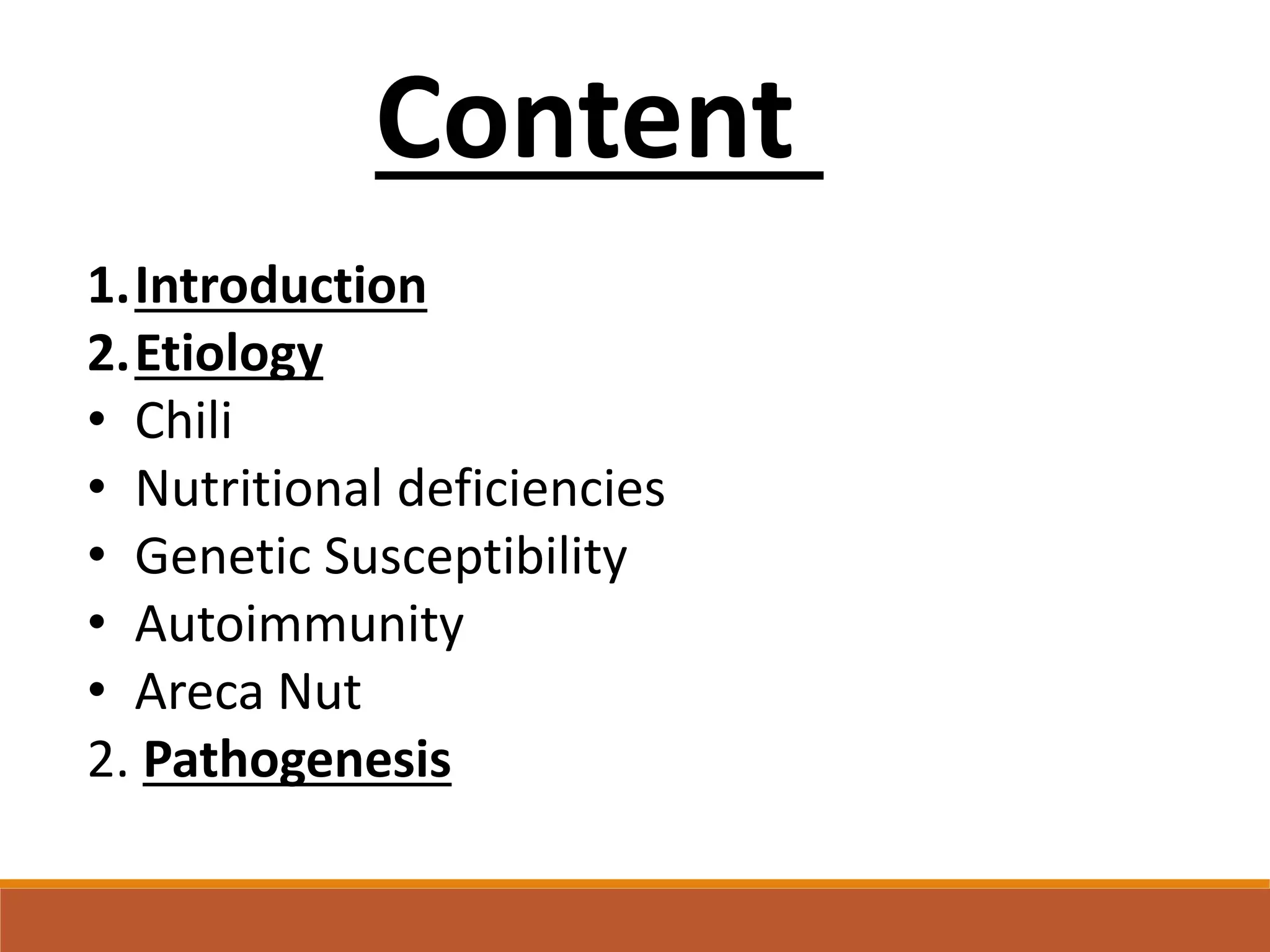 etiopathogenesis of oral submucous fibrosis | PPTX