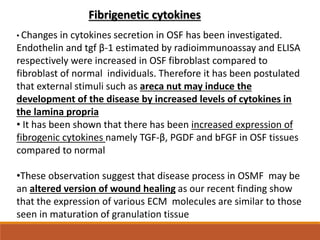 etiopathogenesis of oral submucous fibrosis | PPTX