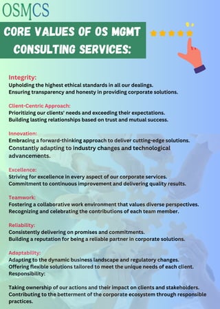 Os Mgmt PPT-OS Mgmt Consulting Services Service List | PDF